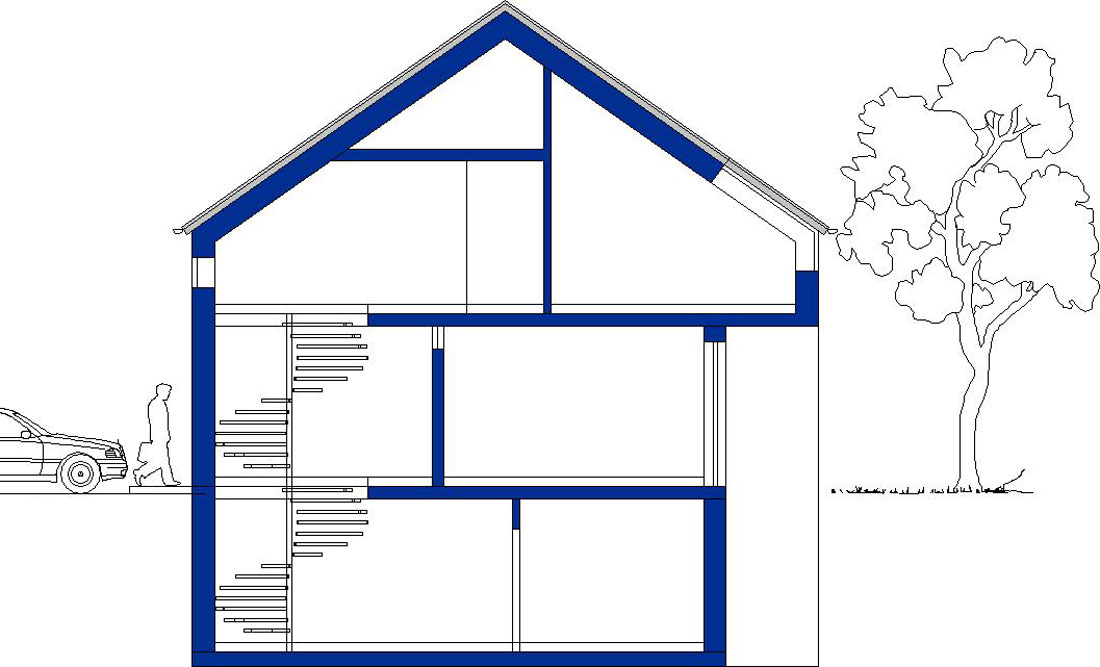ÖKO-ARCHITEKTENHAUS Haus Lago Querschnitt
